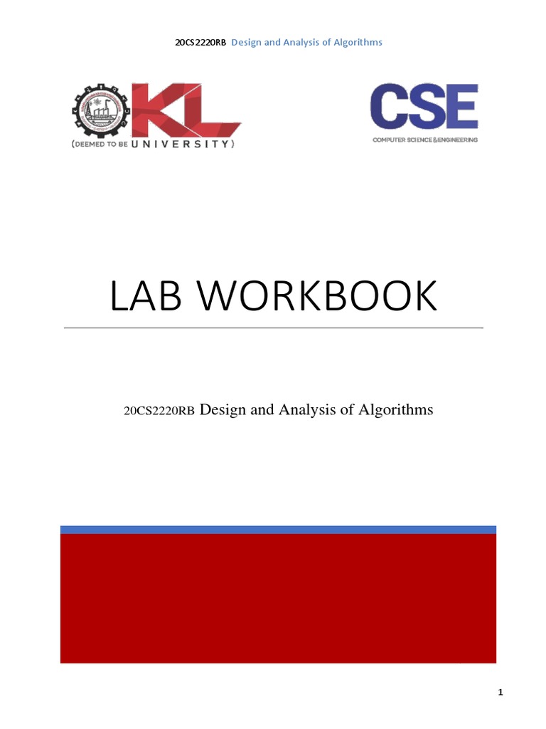 Lab Workbook: Design and Analysis of Algorithms | PDF | Algorithms | Matrix (Mathematics)