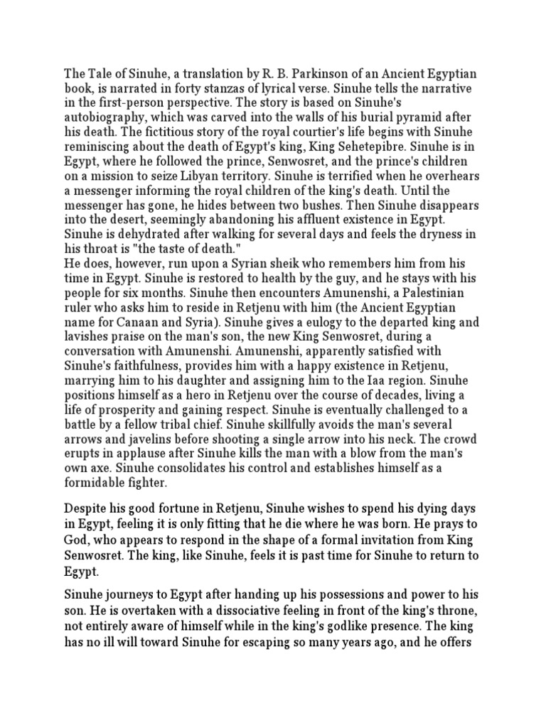 The Tale of Sinuhe | PDF