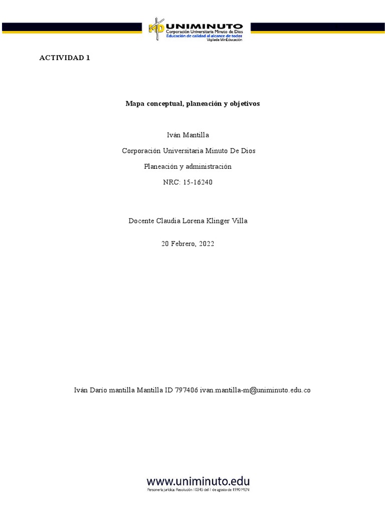 Mapa Conceptual de Planeación Administrativa | PDF | Planificación ...