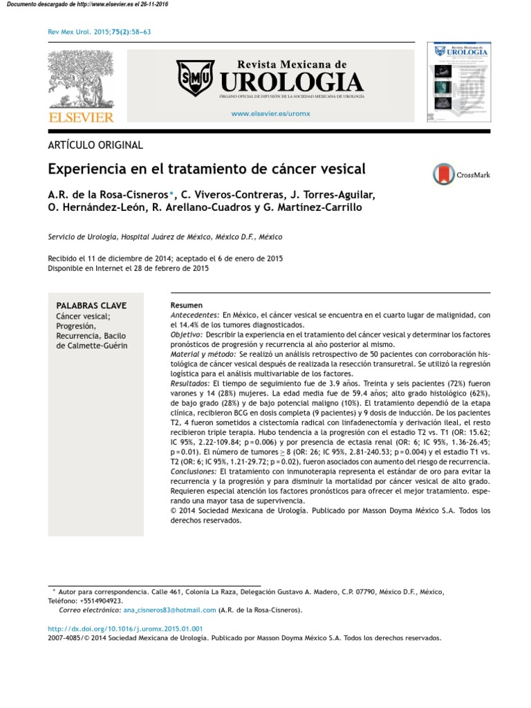 Cancer Vesical 2 | PDF | Cáncer | Ciencias de la Salud