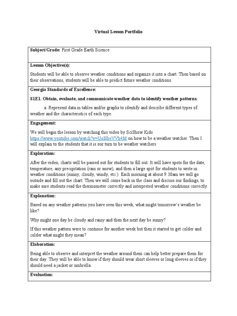 Virtual Lesson Plan Week 4 | PDF | Teaching Methods & Materials