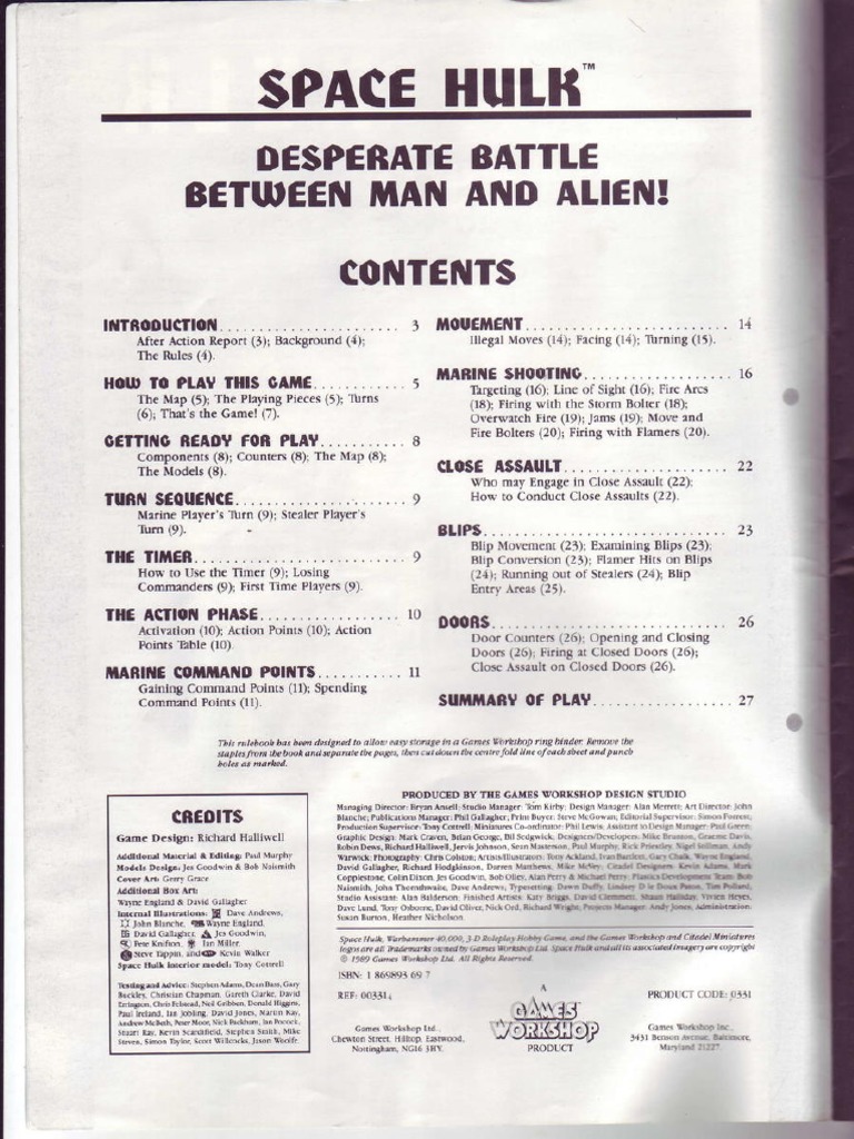 1st Rulebook Space Hulk | PDF