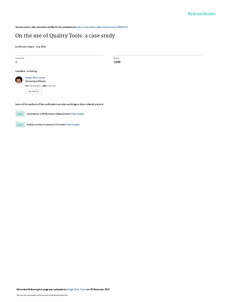 Case Study On Quality Control Tools | PDF | Quality Management ...