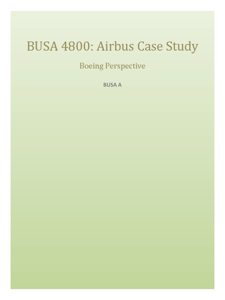 Boeing's Strategy in Airbus Case Study | PDF | Cost Of Capital | Interest