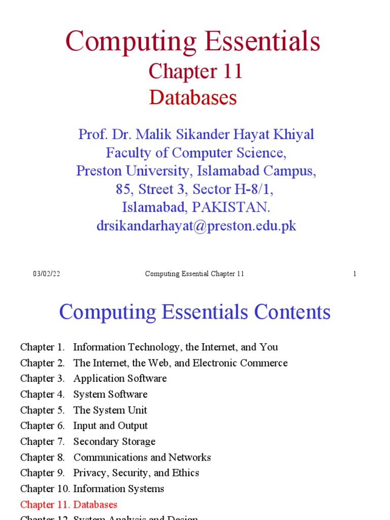 Computing Essentials: Databases | PDF | Databases | Relational Database