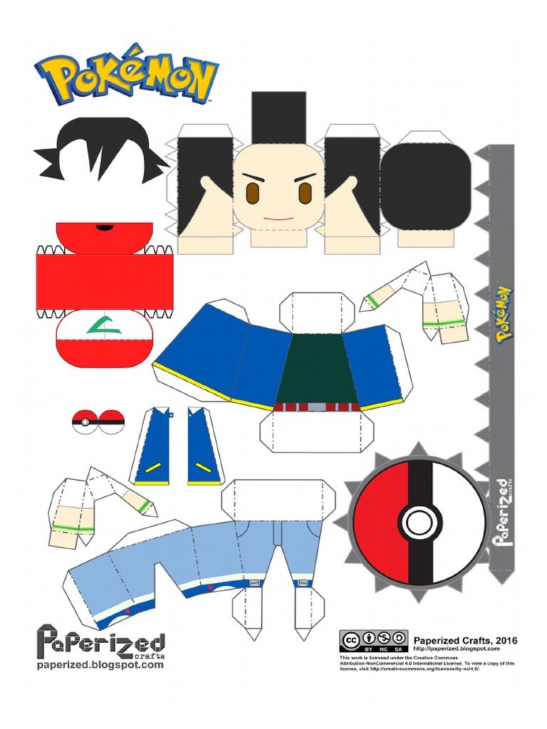 Pokemon - Ash Ketchum Papercraft | PDF