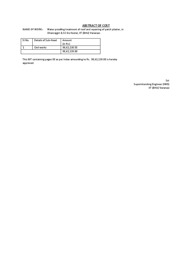 Abstract of Cost | PDF | Technology & Engineering