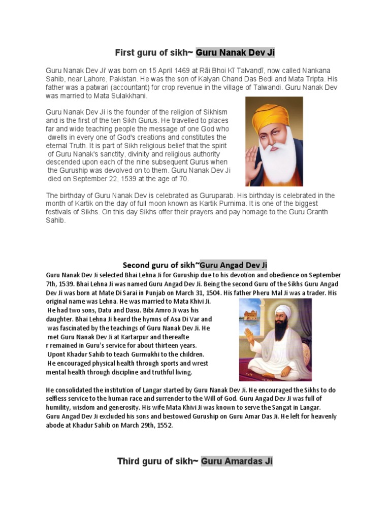 First Guru of Sikh : Guru Nanak Dev Ji | PDF | Guru Nanak | Nāstika