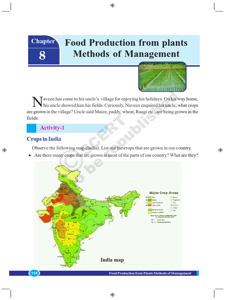 Food Production From Plants Methods of Management: Activity-1 | PDF ...