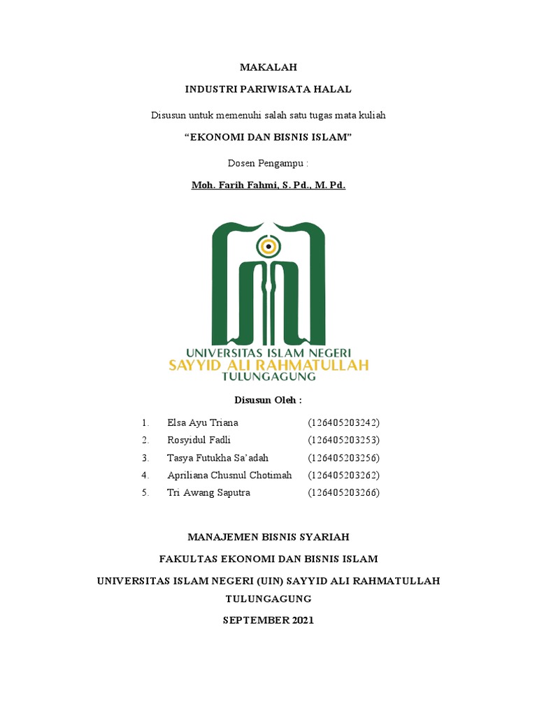 Makalah Industri Pariwisata Halal | PDF