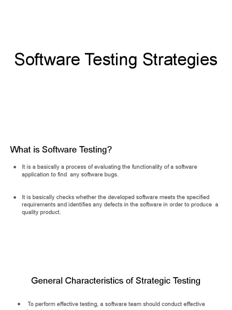 Software Testing Strategies | PDF | Software Testing | Unit Testing