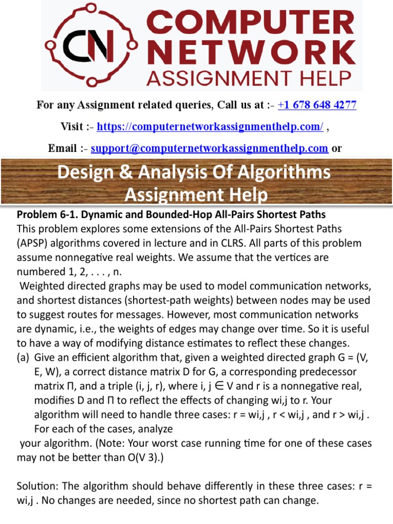 Design & Analysis of Algorithms Assignment Help | PDF | Computer ...