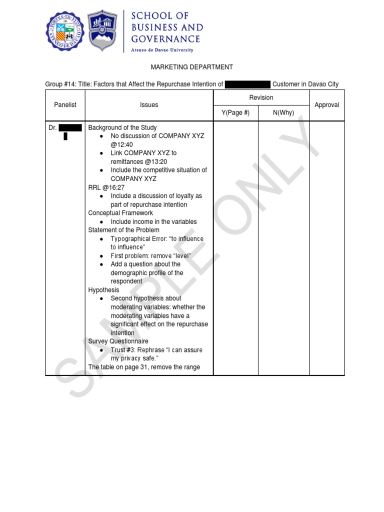 Sample Matrix of Compliance | PDF | Cognition | Scientific Method