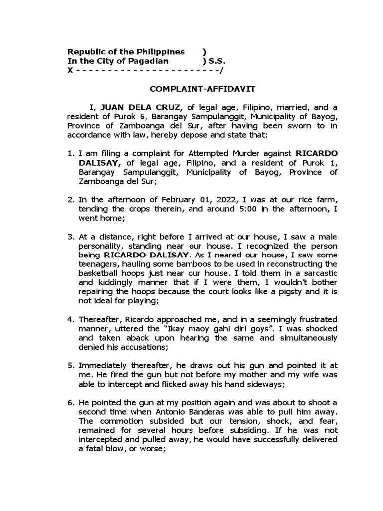 Complaint Affidavit With Attachments | Download Free PDF | Affidavit ...