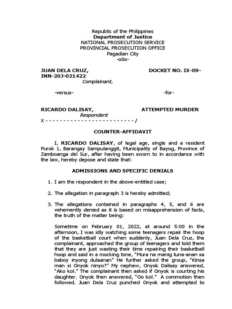 Counter-Affidavit With Attachments | PDF | Affidavit | Common Law