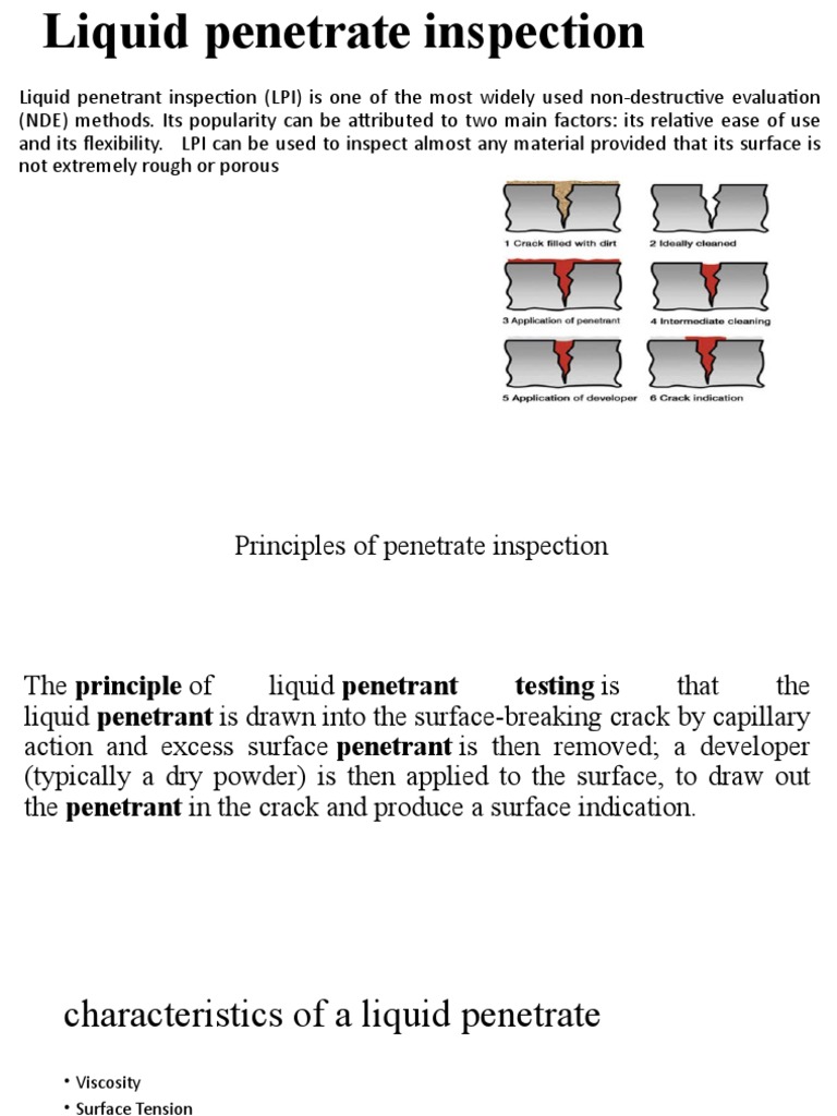 UNIT 1-1 Liquid Penetrate Inspection | PDF | Materials Science | Chemistry