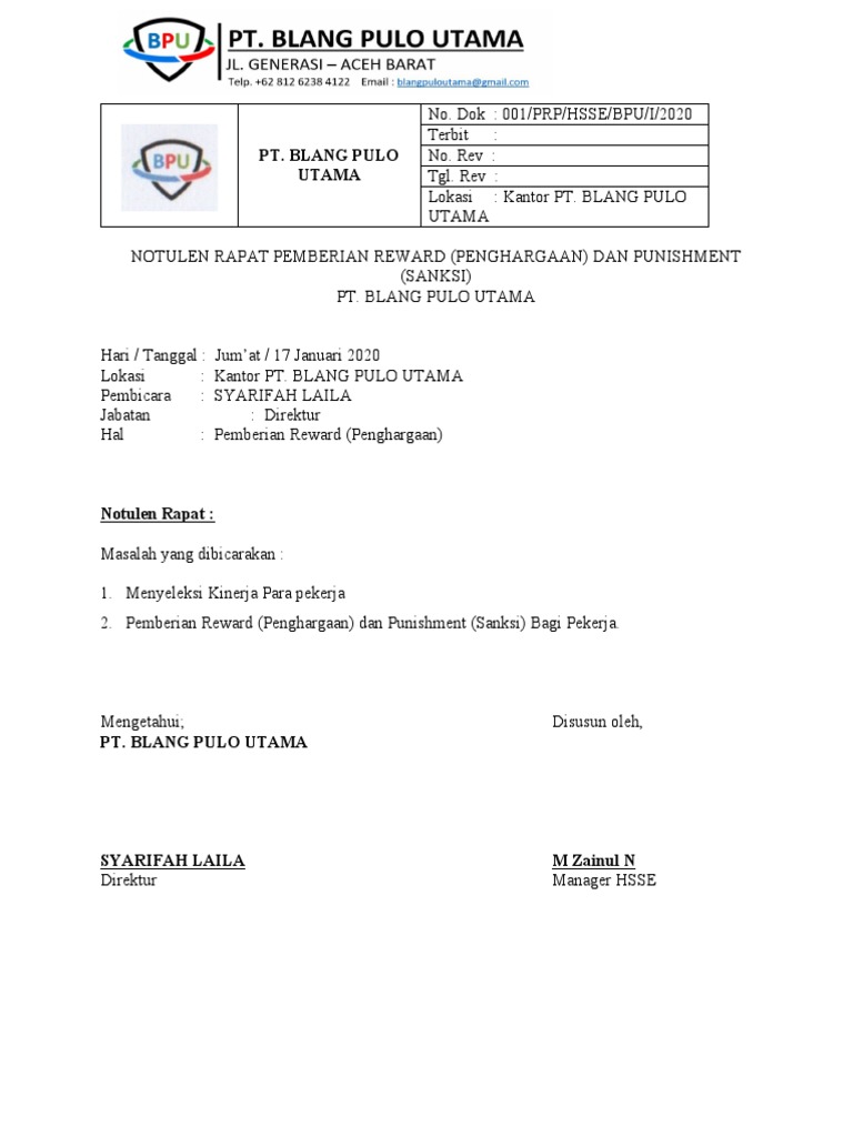 Pt. Blang Pulo Utama | PDF