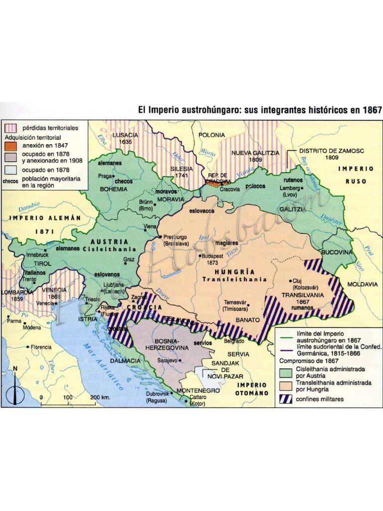HMC Mapa Hco Imperio Austrohungaro Integrantes Historicos en 1867 | PDF