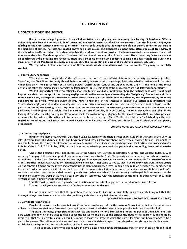 Discipline | PDF | Negligence | Employment