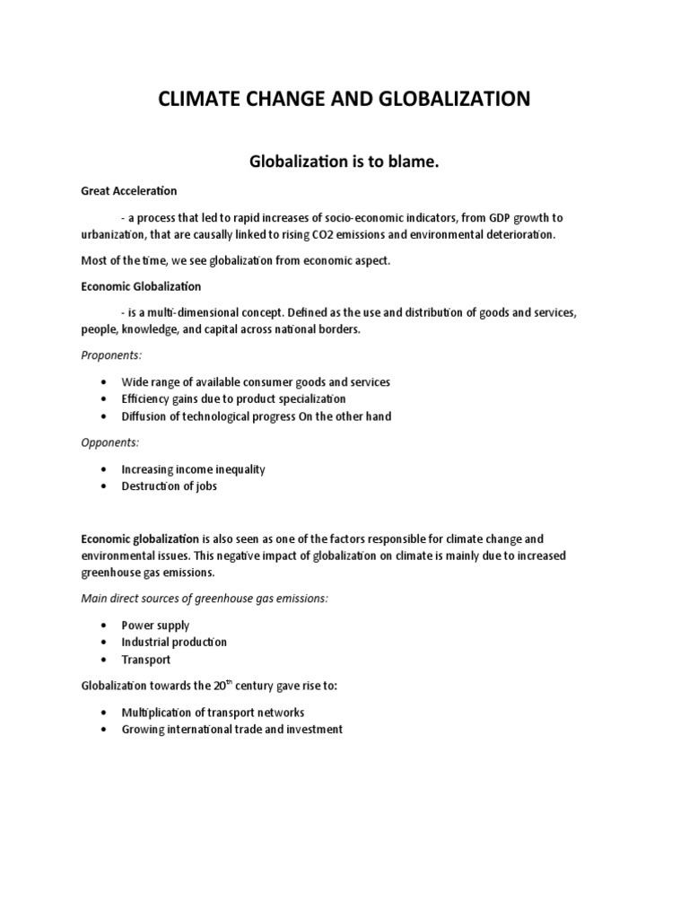 4.climate Change and Globalization Edited | PDF