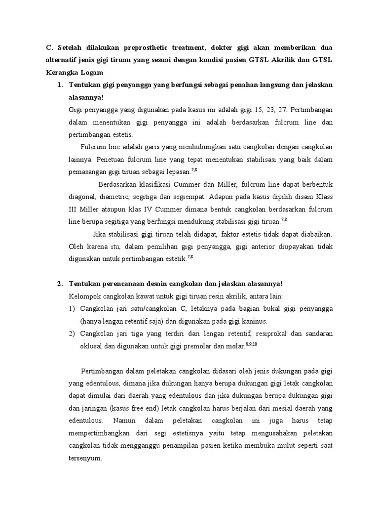 PERENCANAAN DESAIN CANGKOLAN DAN ARAH PASANG GIGI TIRUAN SEBAGIAN LEPASAN | PDF