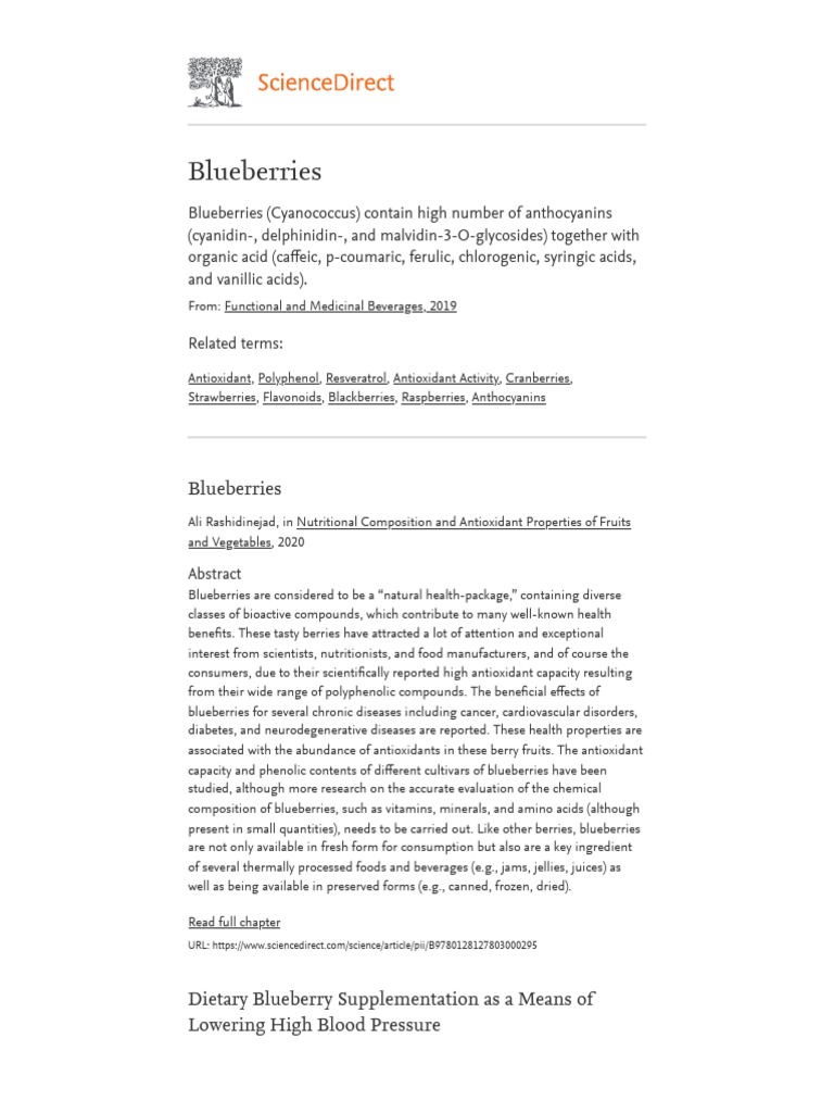 Blueberries - An Overview - ScienceDirect Topics | PDF | Blueberry | Berry