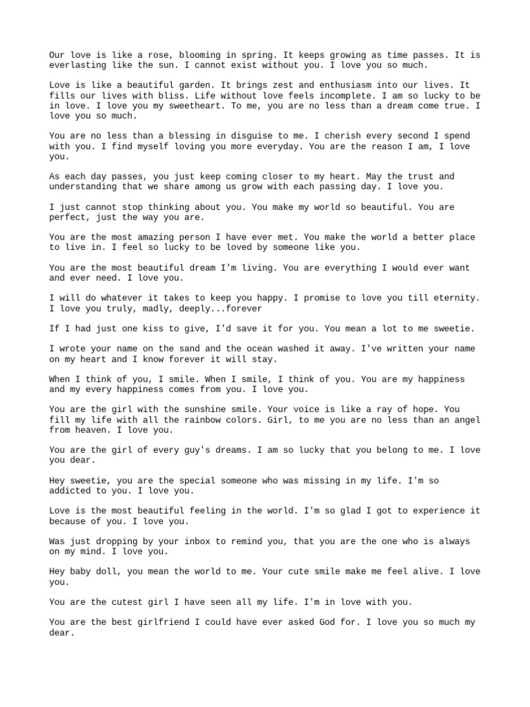Romantic Love Message | PDF | Love