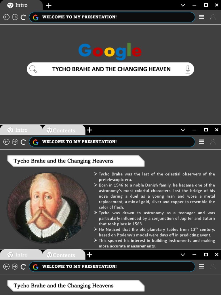 Tycho Brahe and The Changing Heaven: Welcome To My Presentation! | PDF ...