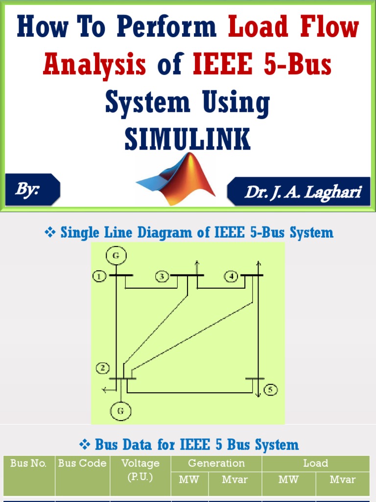 Load Flow Analysis of IEEE 5 Bus SImulink Model | PDF