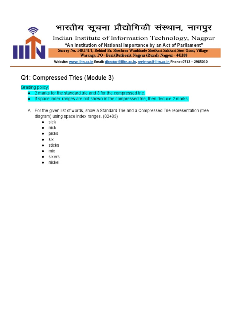 Endsem Question Paper DSA | PDF | Computer Programming | Mathematical Relations