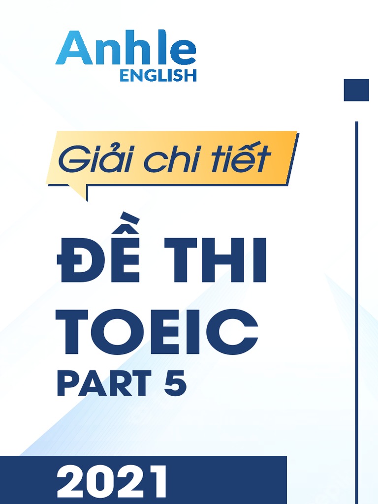 Giải Chi Tiết Toeic Part 5 2021 | PDF