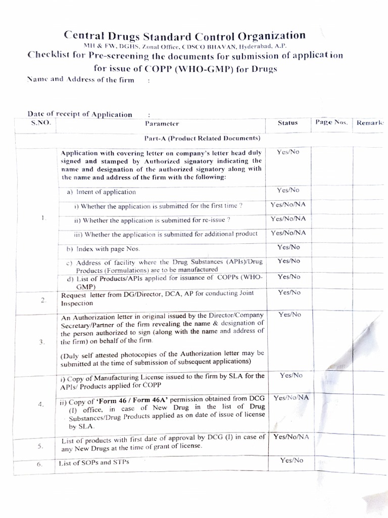 Who GMP Check List | PDF