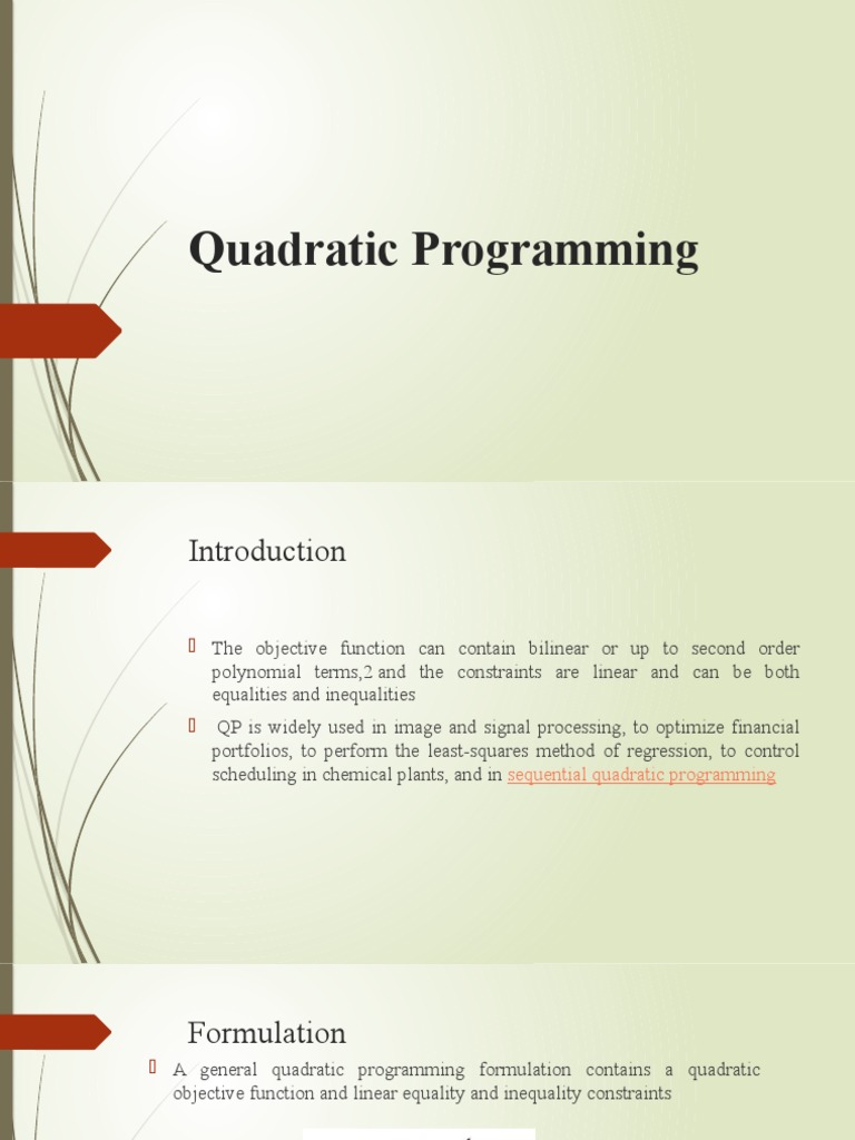 Quadratic Programming | PDF | Eigenvalues And Eigenvectors ...