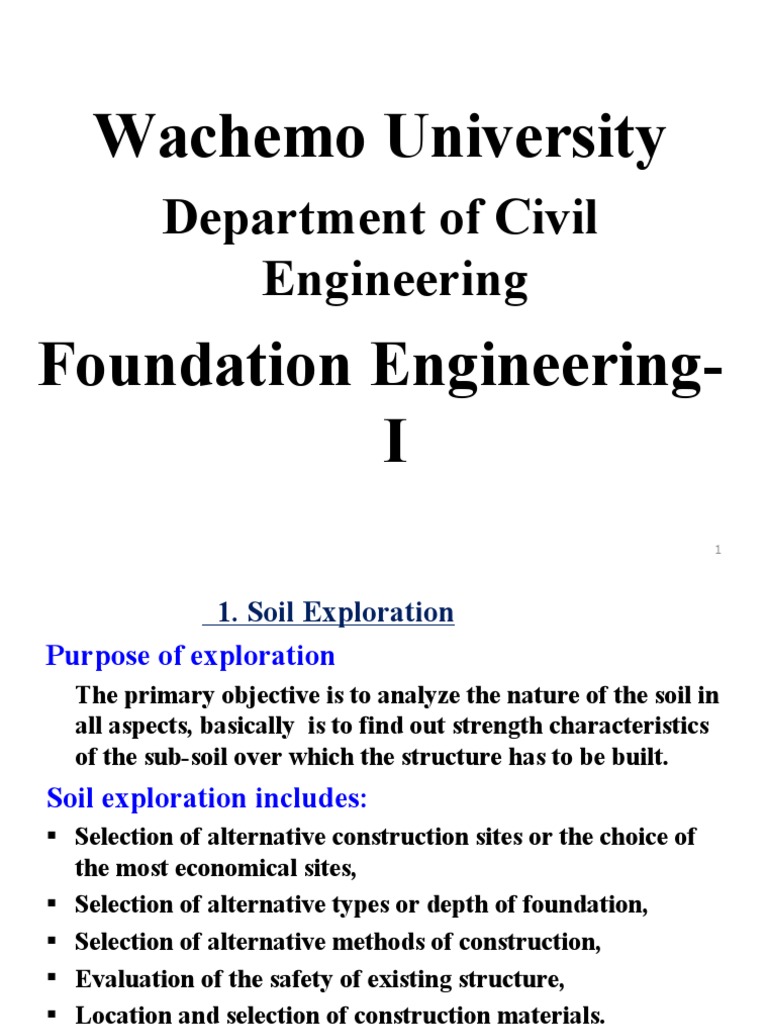 Chapter 1 Soil Exploration | PDF | Earth Sciences | Applied And ...