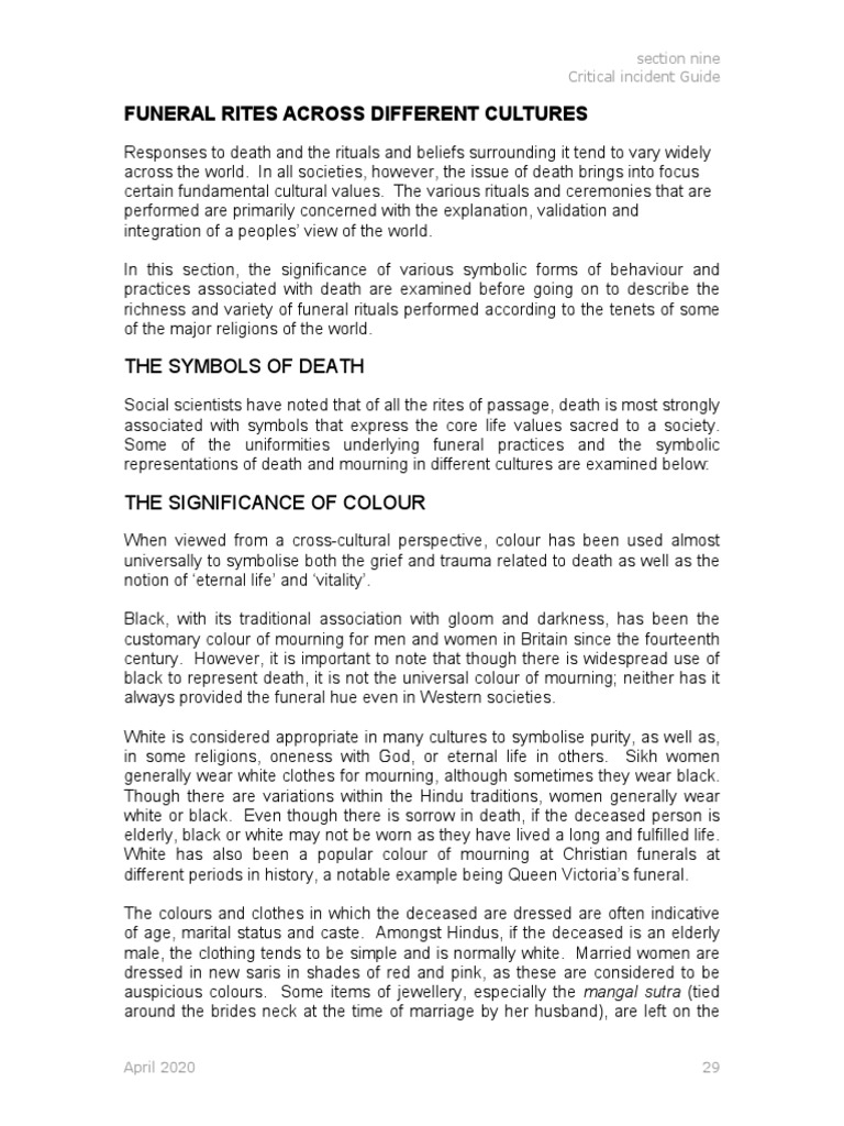 Funeral Rites Across Cultures | PDF | Funeral | Cremation