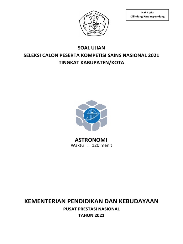 2021 KSNK Astronomi - Soal | PDF
