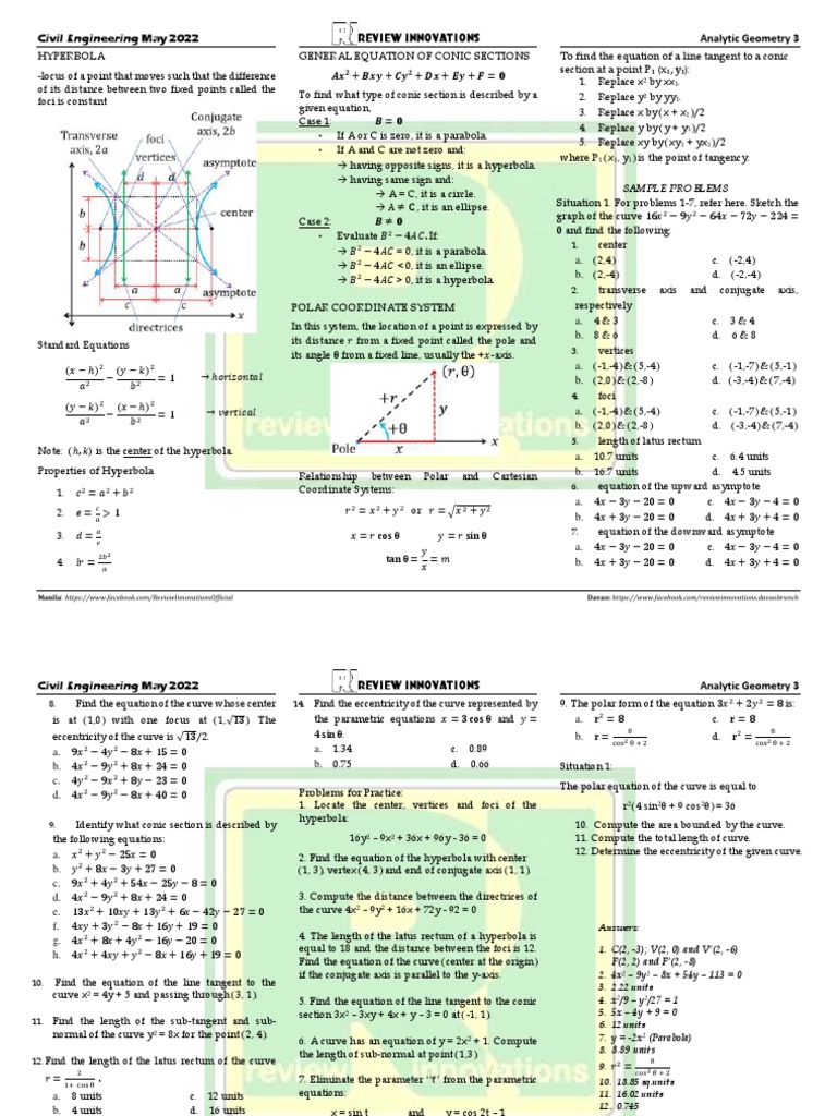 Analytic Geometry 3 | Download Free PDF | Ellipse | Geometry