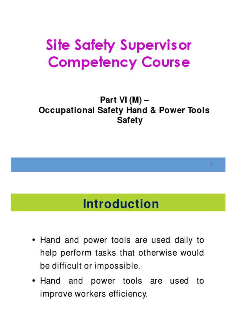 Part VI (M) - Hand & Power Tool Safety | PDF | Tools | Manufactured Goods