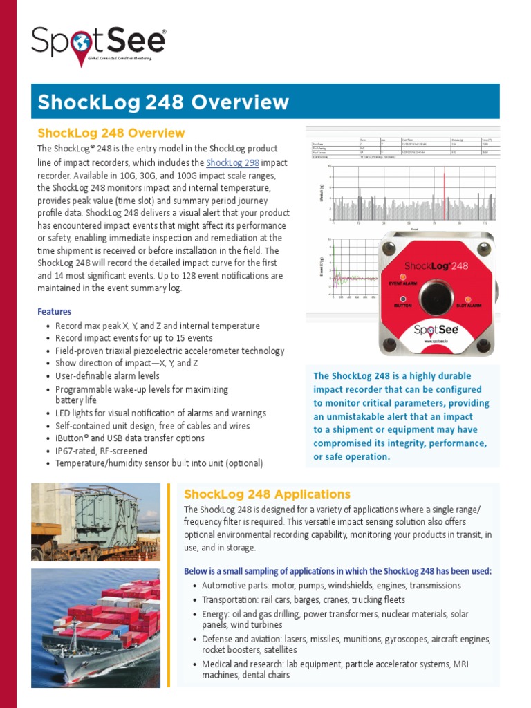Shocklog 248 Impact Recorder | PDF | Humidity | Engines