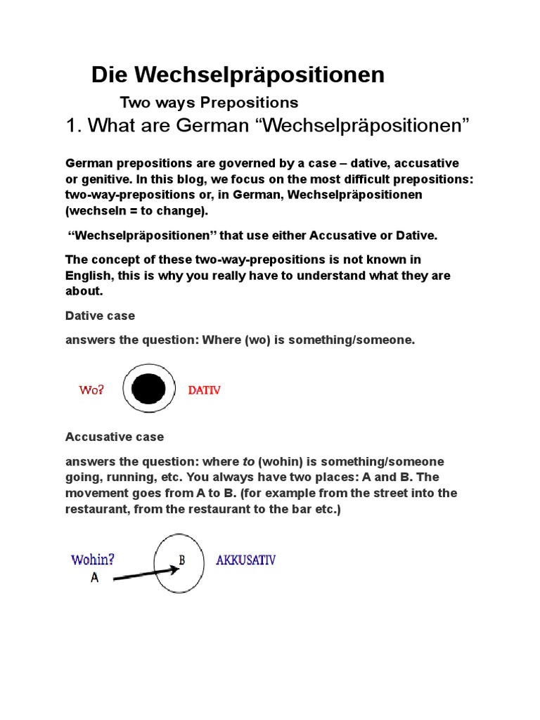 Die Wechselpräpositionen | PDF