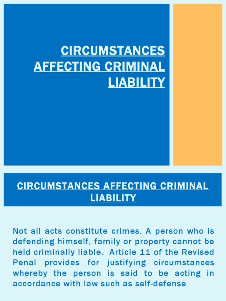 Circumstances Affecting Criminal Liability | PDF | Crimes | Crime ...
