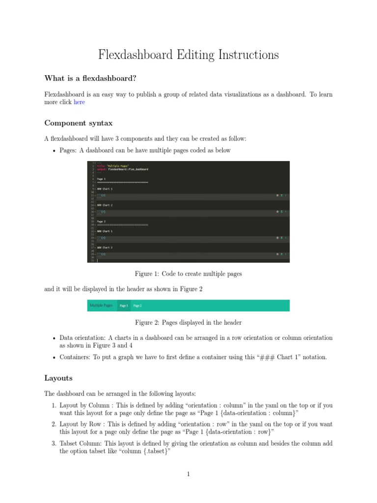 Flexdashboard Editing Instructions: What Is A Flexdashboard? | PDF ...