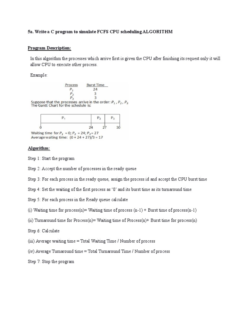 Program5 Algorithm | PDF | Scheduling (Computing) | Computer Engineering