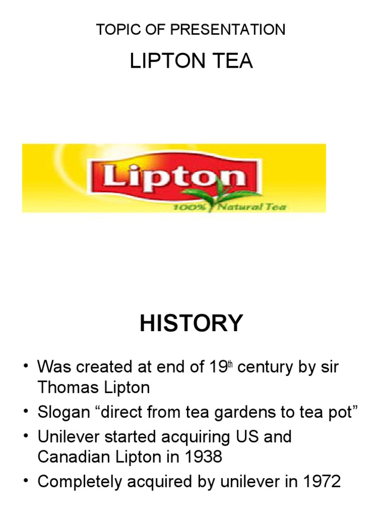 Lipton Tea: History and Ownership | PDF
