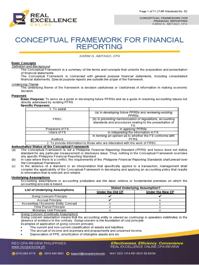 FAR 02 Conceptual Framework For Financial Reporting | PDF | Historical ...