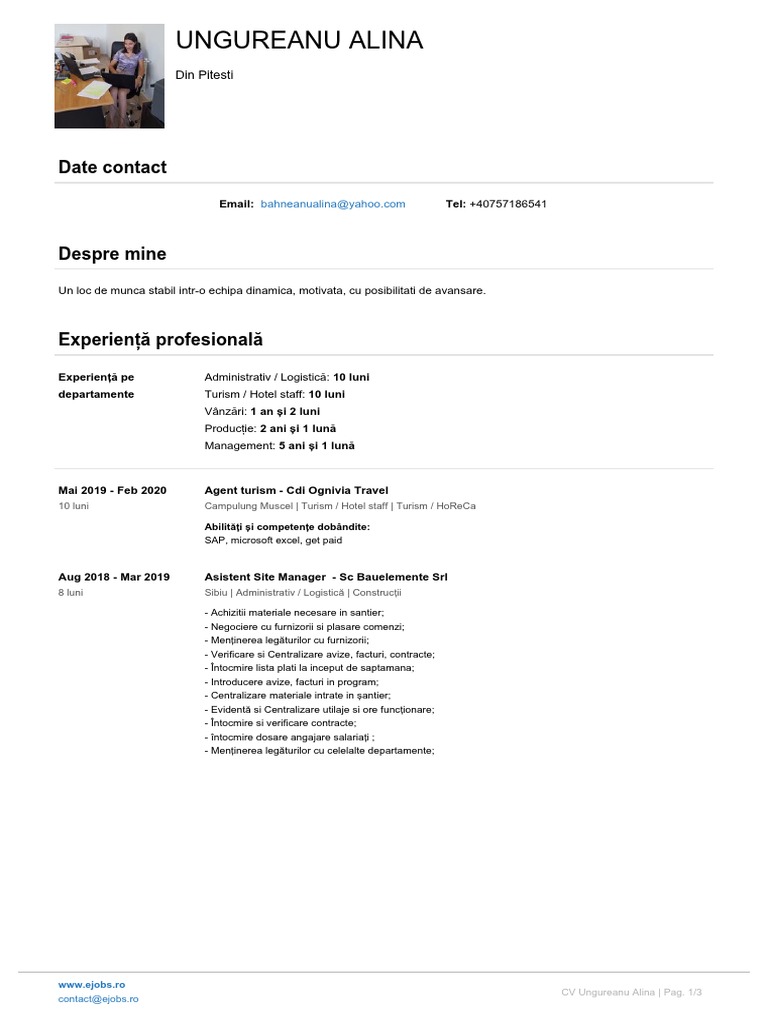 CV Ungureanu Alina | PDF