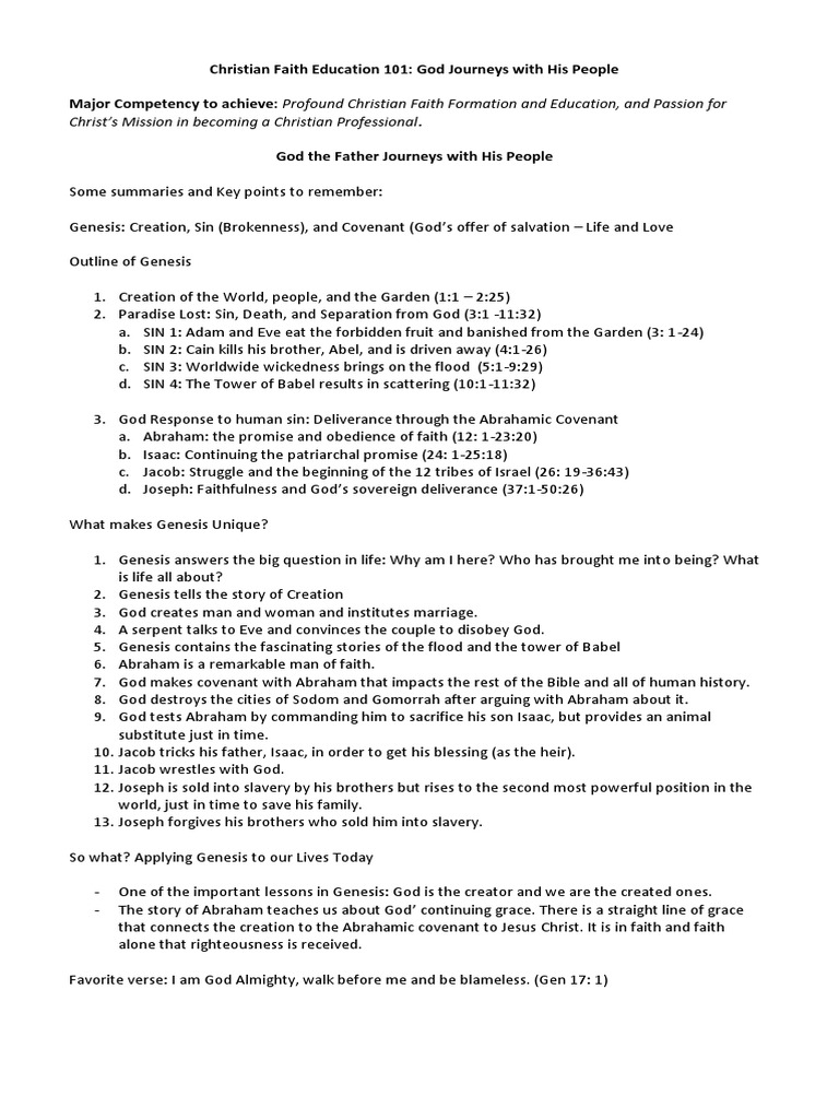 God The Father Journeys With His People in Genesis | PDF | Book Of ...