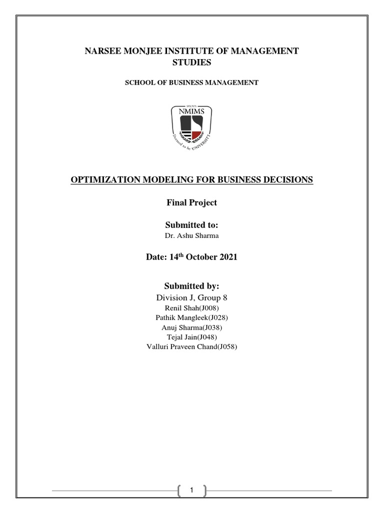 Group8 OMBD Project | PDF | Forecasting | Autoregressive Integrated ...