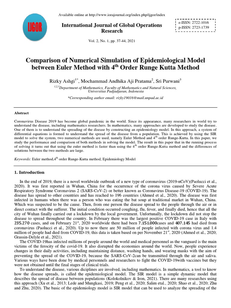 Comparison of Numerical Simulation of Epidemiological Model | PDF ...