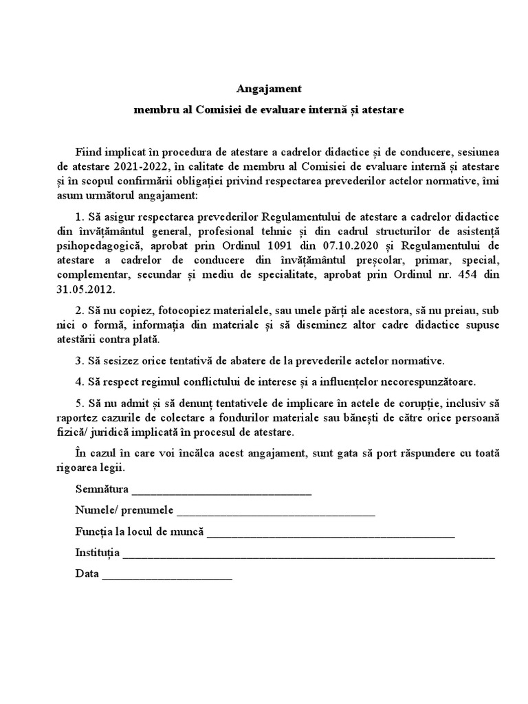 ANGAJAMENT Satestare | PDF